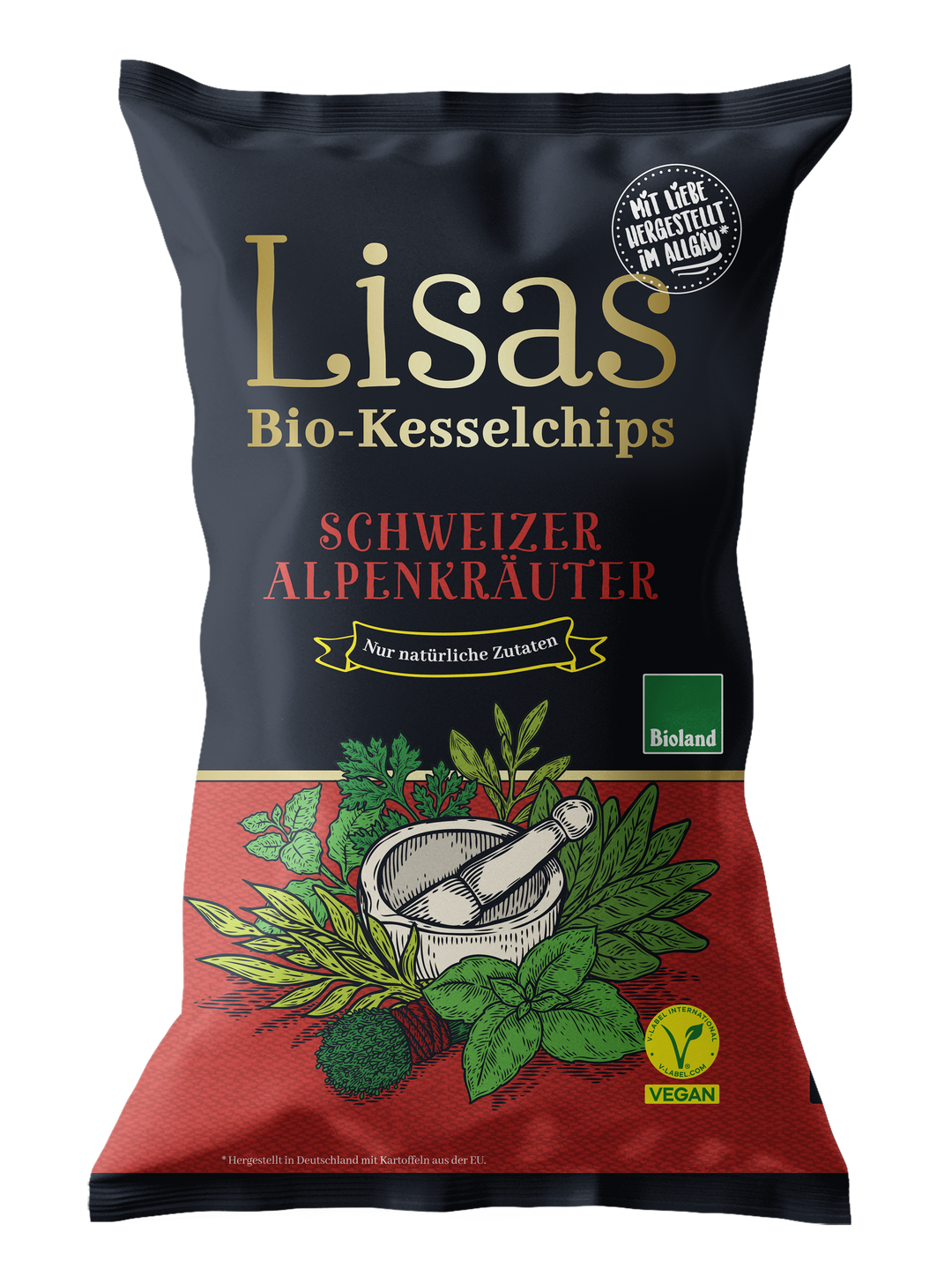 Lisas Bio-Kesselchips Schweizer Alpenkräuter 125g – Just Organic Lisas Bio-Kesselchips Schweizer Alpenkräuter 125g – Just Organic